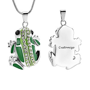 Cremation Jewelry Frog Shape Urn Necklace Ashes Keepsake Holder Memorial Urn Necklace Sweater Necklace