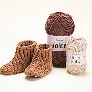 Yarnart Dolce Baby Yarn by yarnart Soft Chenille Velvet Medium Moyen Medio Yarn Blanket amigurumi Crochet Yarn 50 gram (1.76 oz) 93 Yards (753)