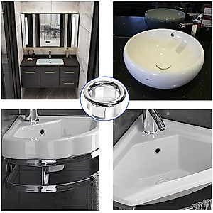 BlingKingdom 3pcs Sink Overflow Ring Hole Round Basin Trim Drain Cap Cover for Kitchen Bathroom