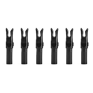 SHARROW Archery Arrows Nocks 6.20mm/.244 inch Inside Diameter Plastic Arrow Nock Tail for Compound Recurve Bow DIY Hunting Shooting Arrows 50 Pack (Black)
