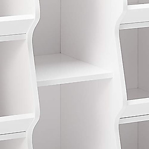 Kings Brand Furniture White Finish Wood Cubby Storage Cabinet Unit