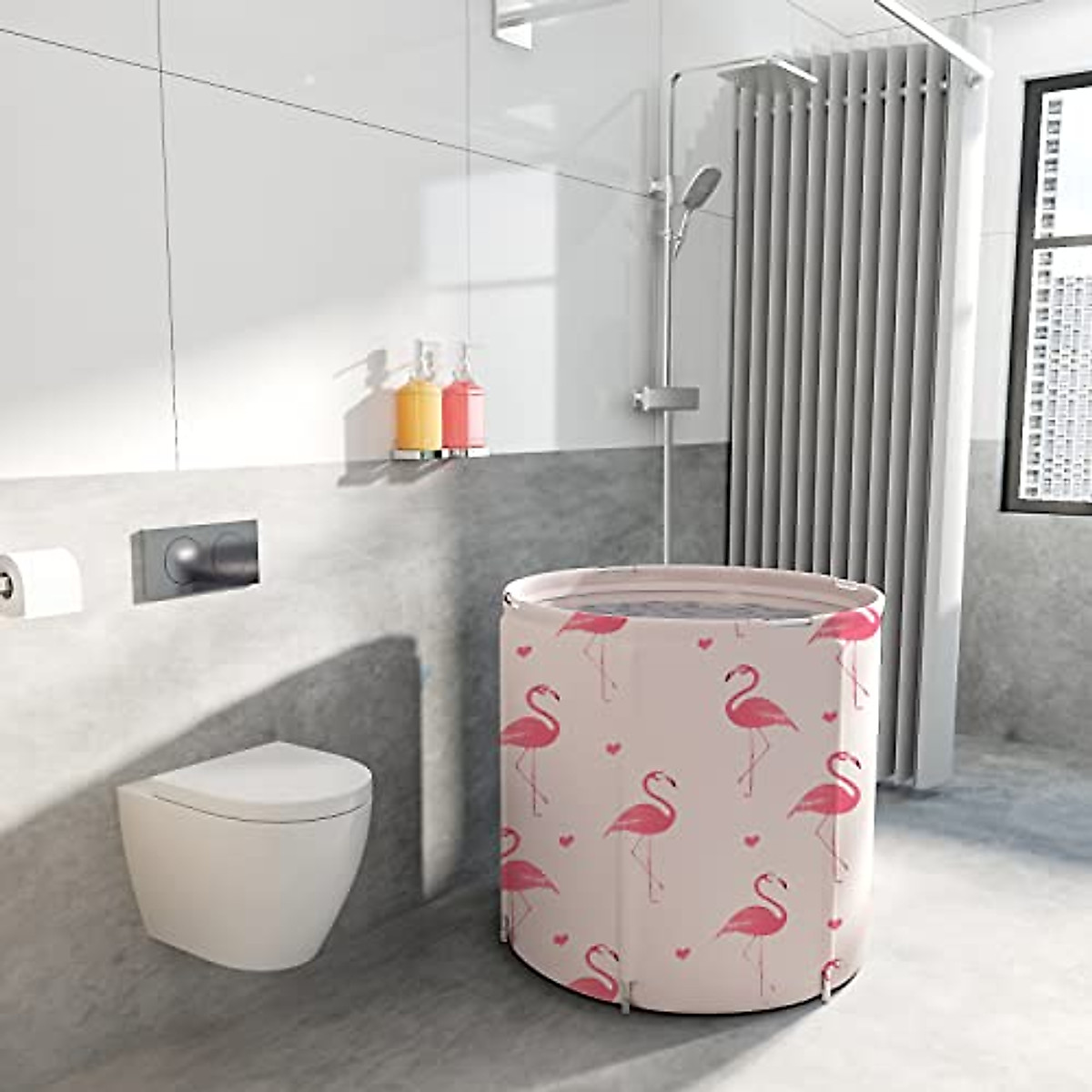 Essbhach Foldable Bathtub, Separate Family Bathroom SPA Tub, Soaking Standing Bath Tub for Shower Stall, Efficient maintenance of temperature, Ideal for Hot bath ice bath