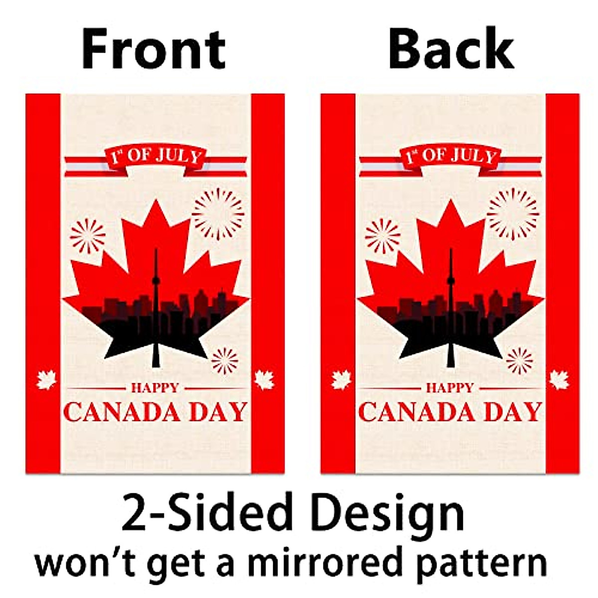 Happy Canada Day Garden Flag 1st of July Canadian National Day Holiday Vertical Double Sized Yard Outdoor Decoration
