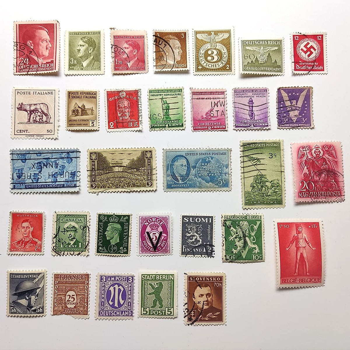 WW2 World Currency – 57 Original Allied & Axis Powers Banknotes, Coins, Stamps and Bonds + Album to Build Your Foreign Currency Collection - Coin Collection Supplies and Certificate of Authenticity