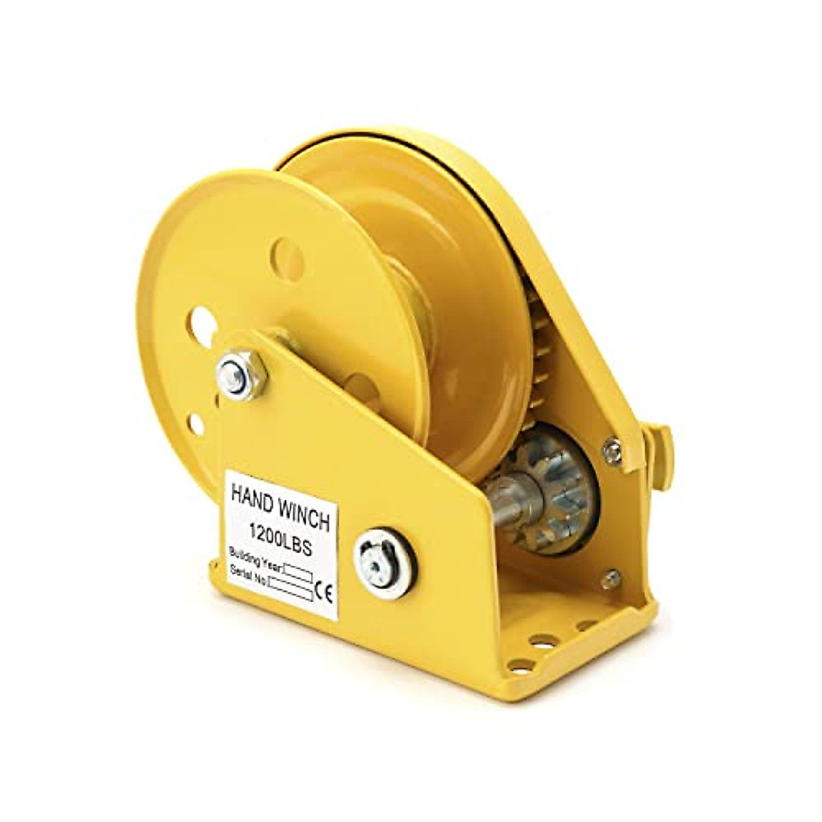 QWORK Hand Winch, 1200lbs Manual Crank Worm Gear Winch, Marine Two-Way self-Locking Gear Winch Handle Crank Towing Winch for ATV Boat Trailer Truck