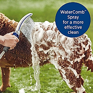 Waterpik PPR-252 Pet Wand Pro Shower Sprayer Attachment, 2.5 GPM, for Fast and Easy at Home Dog Cleaning, Blue/Grey