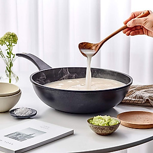 The Premium Nonstick Wok, Skillet, Saucepan Monster Cooker which is applied Quantanium Coating, Durable and Large size, Saucepan, Frying Pan, Black Pan