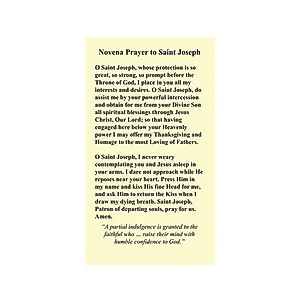 Christian Brands St. Joseph with Child Prayer Card- Cardstock Holy Card with Novena to St Joseph Prayer on the back (10 pack) Multi 2 38 W x 18 H -