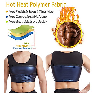 OKHOTY Men's Sauna Vest Workout Sauna Sweat Vest Tank Top for Men Sweat Enhancing Vest Waist Trainer for Men