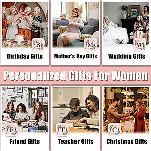 Buouforau Birthday Travel Jewelry Case Gifts for Women, Bestie, Small Jewelry Box Gifts for Bff, Birthday Gifts for Female Friends, Personalizedl Mini Jewelry Box Gifts -Initial B