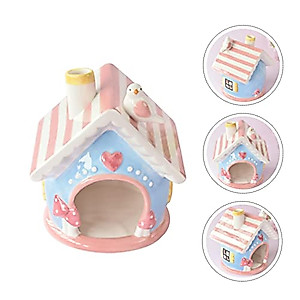 balacoo Large Ceramic Hideout Large Ceramic Hideout Ceramic Hamster House Pet Hideout: Mini Hamster Hamster Sleeping Bed Mini Hut Cage Summer Cooling Hideaway for Chinchilla Small Animal