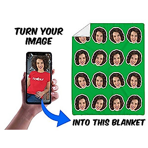Custom Fleece Face Blanket, Ships from US - Print Your Picture, Photo - Best Personalized Funny Cozy Plush Keepsake Blanket for Women, Men