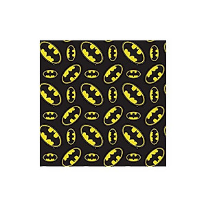 DC Comics 1 Yard Precut Cotton Fabric - Batman Logo Toss 4 pc.