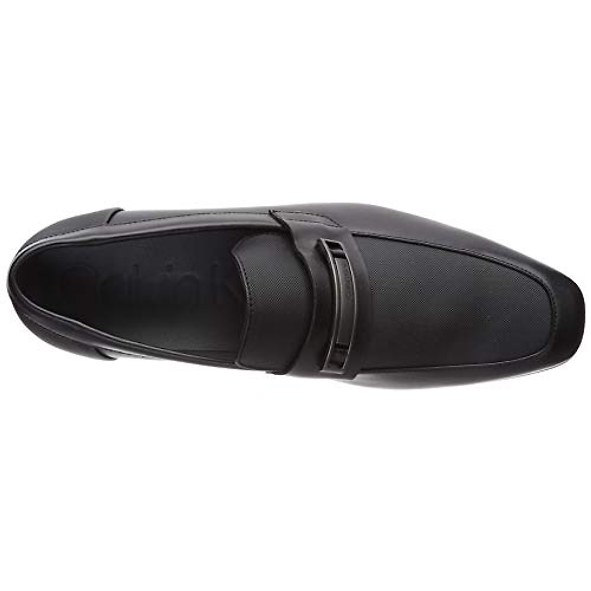 Calvin Klein Men's Jameson Loafers, Black Leather, 12