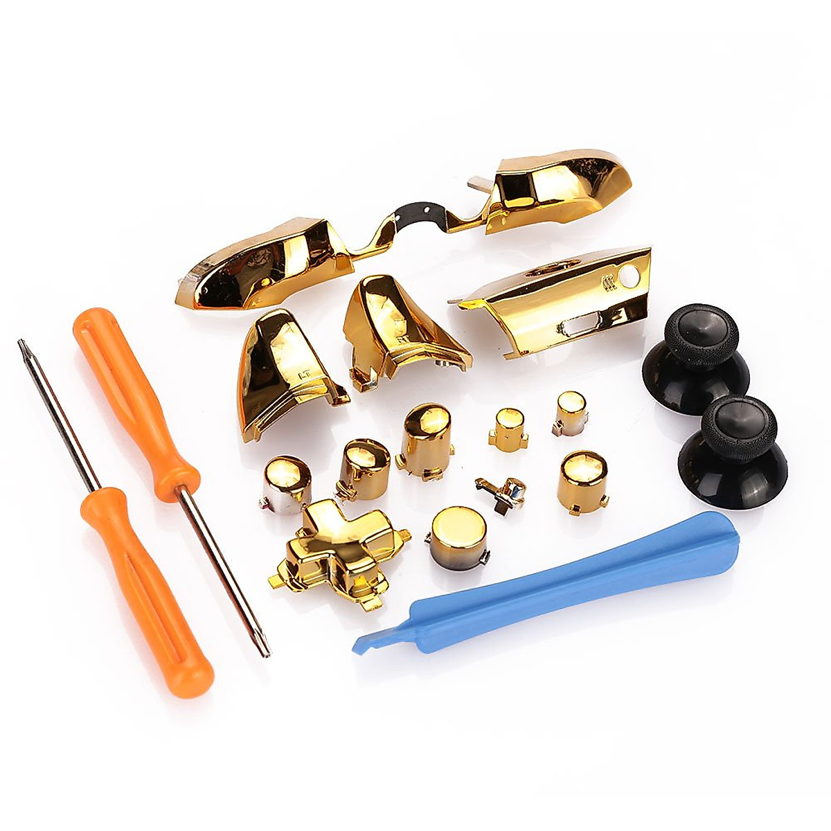 Replacement Parts Repair Full Set ABXY Dpad Triggers Buttons Kits Controller Mod L1 R1 L2 R2 for XboxOne Elite XboxOne Elite (Gold)