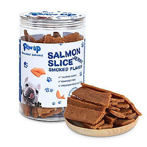 PAWUP Salmon Treats for Dog, Soft Healthy Dog Salmon Jerky, High Protein Dog Snacks, Human Grade Salmon Fillets with Taurine,12.5oz (Smoked Flavor)