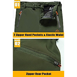 MAGCOMSEN Ski Pants Men Waterproof Pants Hiking Pants Mens Work Pants Winter Pants Snow Pants Softshell Pants Snowboard Pants Men Black