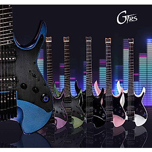 GTRS W800 Professional Electric Guitar Kit with Intelligent Process System Guitar Simulations Effects Drum Looper Metronome Support App Control for Recording Performance Practice(Black)