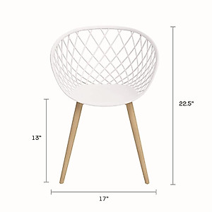 Jamesdar Kurv Mini Kids Chair in White/Natural (Set of 2)