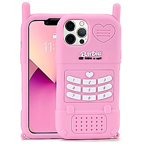 Filaco Silicon Case Fit for iPhone 13 Pro Max 6.7inch, 3D Cute Cartoon Pink Retro Cover, Kawaii Soft Shockproof Protective Phone Case for Women & Girls