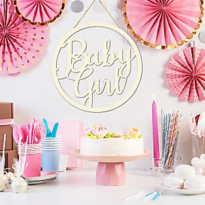 Baby Girl Wood Sign Baby Shower Decorations for Girl Cutout Wooden Baby Announcement Sign Baby Shower Photobooth Props for Gender Reveal Party Supplies