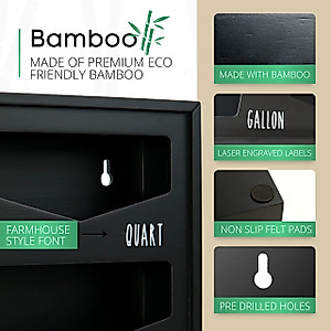 Pandability Premium Storage Bag Organizer for Drawer – Kitchen Organization – Food Storage Container - Compatible with Ziplock Style Bags, Quart Bags & Gallon Bags – Bamboo w/Farmhouse Font - Black