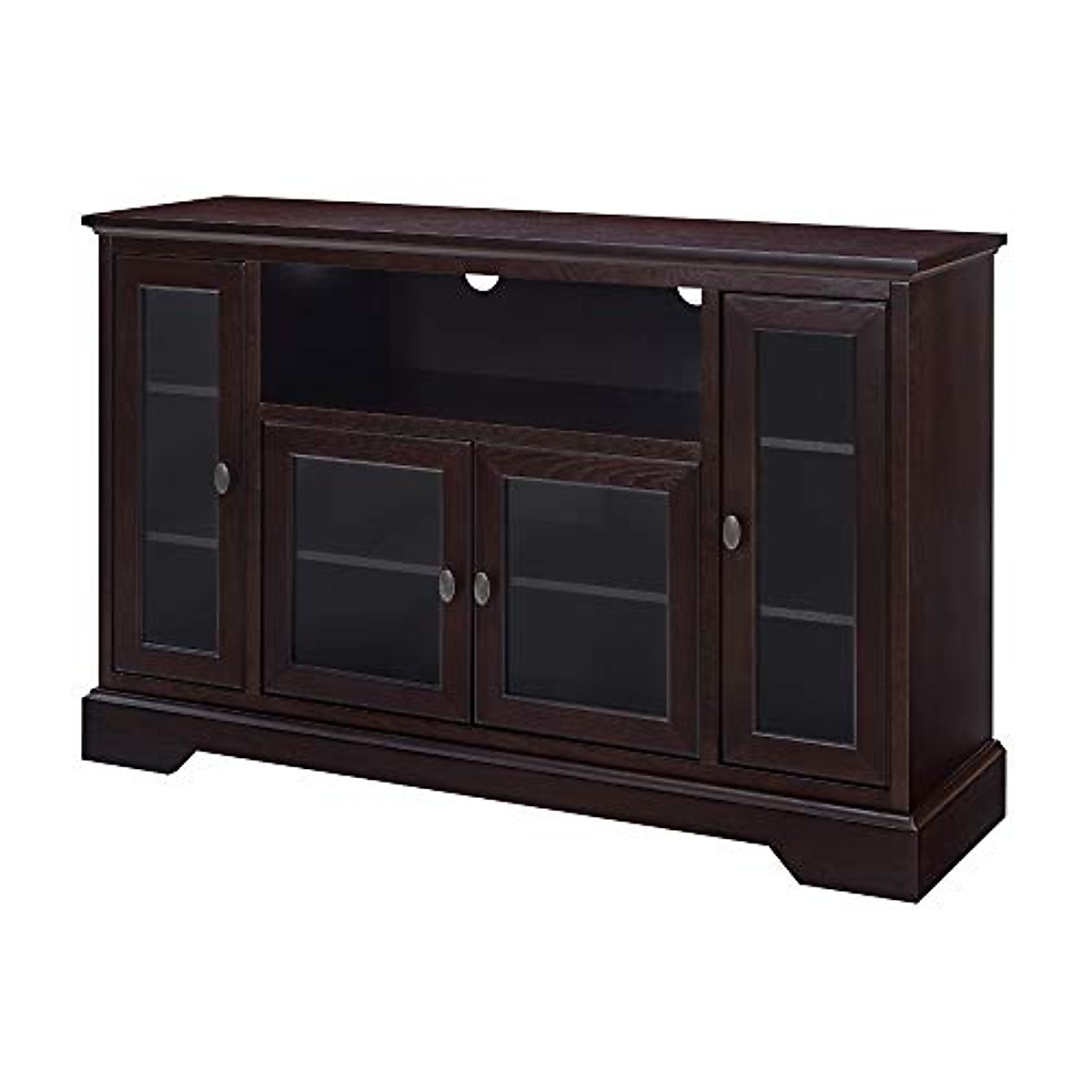 Walker Edison Traditional Wood Universal TV Stand for TV's up to 58" Flat Screen Living Room Entertainment Center, 52 Inch, Espresso Brown