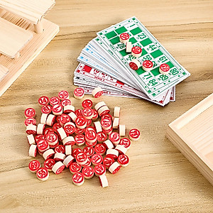 Ipetboom Russian Lotto Board Games Family Bingo Board Game Set of 48 Bingo Cards and 90 Wooden Chess, Great for Adults Kids Family Game Night, Halloween, School Classroom Activity, Bingo Parites