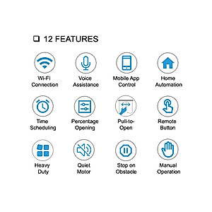 Homesupplier Smart Curtain System, Heavy Duty Electric Curtain Rod, WiFi Control, Work with Amazon Alexa, Google Home, Adjustable Length (20 ft rod)