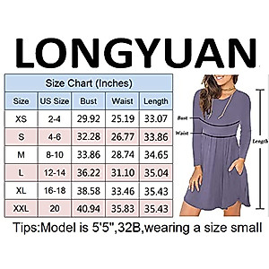 LONGYUAN Womens 2024 Casual Homecoming Winter Dresses Soft Long Sleeve Swing Christmas Dress Large, Wine Red