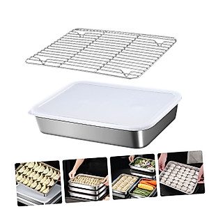 UTHCLO 1Set Dumpling Freezer Box Multi Function Food Storage Container with Lids Stackable Kitchen Organizer Bin for Fridge and Pantry
