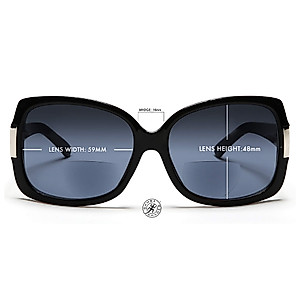 SAMBA SHADES BiFocal Sun Readers Fashion Reading Sunglasses for Women Jackie O French Riviera SunReaders Style in Black +2.50