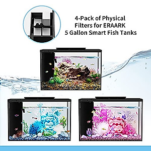 ERAARK Filter Media Replacement Physical Filter cartridges Smart Fish Tank 4-Pack (4pack Physical Filter)