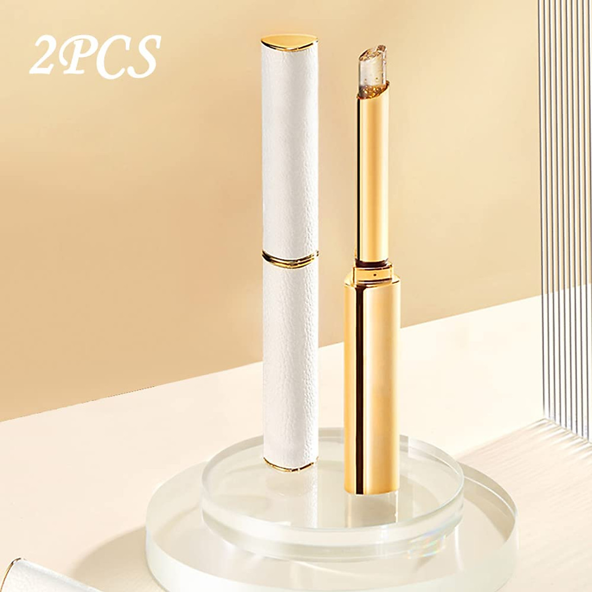 BINGBRUSH 2Pcs Clear Crystal Color Changing Lipstick, Moisturizing, Waterproof, Long Lasting, Made with Avocado, Beeswax, Plant Extract, Olive Oil, 6 Kinds of Vitamin E