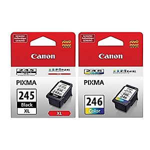 Canon PG-245 XL High Capacity Black Ink Cartridge (8278B001) + Canon CL-246 Color Ink Cartridge (8281B001)