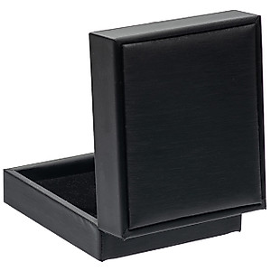 Giftop PU Leather Cufflink Tie Clip Box Cuff Links Storage Gift Box Jewelry Display Case (Black)
