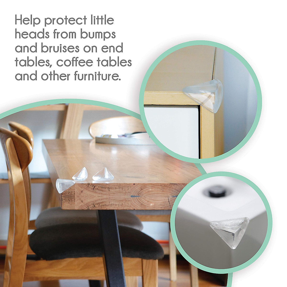 Little Chicks Soft Touch Table Guard Corner Cushions - with Dual Layer Protection - Fits Most Furniture Size Corners - 4 Pack - Transparent - Model CK029
