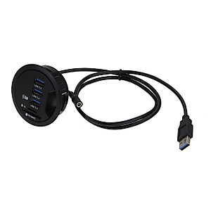 SEDNA - 2.5" Grommet Hole - in Desk - USB 3.1 Gen I 3 Port Hub/BC 1.2 USB Charger with SD Card Reader