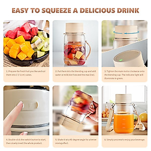 34oz Portable Blender for Shakes and Smoothies FOUSIUTIM USB Rechargeable Travel Blender Personal Size Blender with Stainless Steel Blades Juice Cup with Shoulder Strap Portable Smoothie Blender
