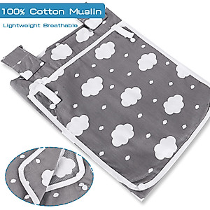 SJEhome Car seat Covers for Babies boy Girl,Light Weight Muslin,Carseat Canopy for Newborn Infant Carrier,2 Layers Windows of Mesh/Fabric,Fit All Baby Car Seat,Grey/Cloud