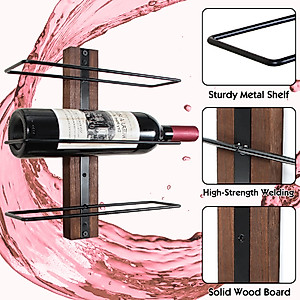 B4Life Wine Rack Wall Mounted for 9 Wine Bottles, Wall Wine Rack Wood Wine Racks for Wall, Wine Holder Wall Mounted Wine Bottle Racks for Kitchen, Dining Room, Bar