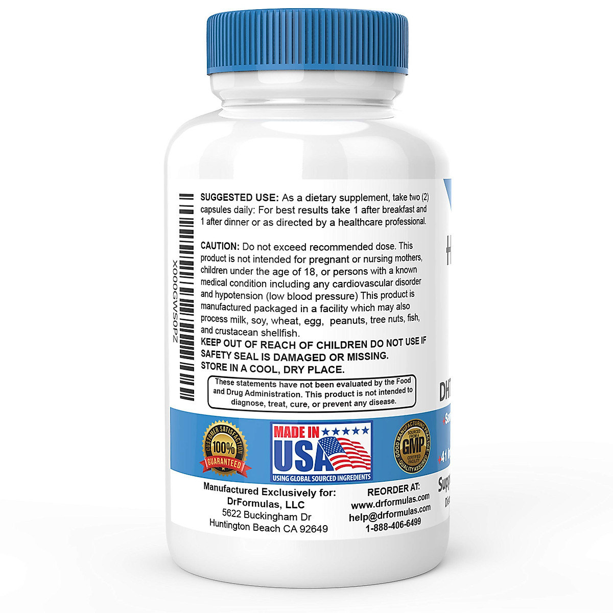 DrFormulas Original DHT Blocker Without Biotin | Hair Growth Supplement Pills for Women and Men, 45 Day Supply