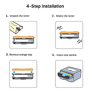 Limeink 5 Compatible Toner Cartridges Replacement for Samsung 404s 404 CLT-K404S CLT-C404S CLT-M404S CLT-Y404S Express Xpress SL-C430W SL-C480FW SL-C480W k404 y404 c480 c430 (2 Black, 1 Each Color)