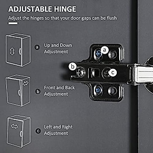 HOMCOM 72" Freestanding Kitchen Pantry Cabinet with 2 Large Double Door Cabinets and 1 Center Drawer, Grey