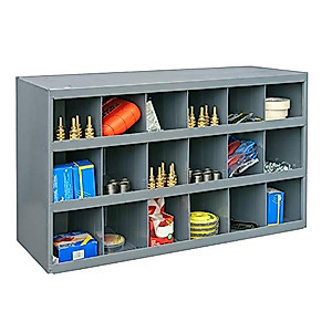 Durham 354-95 Gray Cold Rolled Steel 18 Opening Bin with Slope Self Design, 33-3/4" Width x 19-1/4" Height x 12" Depth (Pack of 1)