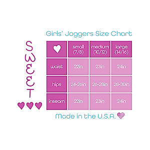 Sweet Hearts Girls' Sweatpants - Super Soft Athletic Performance Joggers: Made in USA (3 Pack), Size 10-12, Black/Mauve/Navy