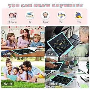 LCD Writing Tablet for Kids, 15 Inch Colorful Electronic Doodle Board for Kids Age 3+ Toys Christmas Birthday Erasable Drawing Tablet Toddler Learning Toys