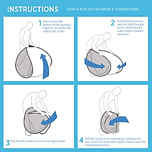 Fovitec Reversible Black and White Double-Sided Muslin Pop-Up Backdrop 5'x6.5' for Headshot and Portrait Photography, Vlogging and Video Conferencing