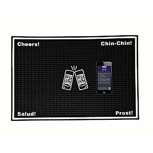 Tequixtum iM@t Bar Spill Mat for Countertop, AI in Your Home Bar with Bartend-AI, Your Own Bartender Assistant! & Cheer Up Spinning The Drink-Roulette on Your Phone/Tablet Scanning QRC Printed on Mat