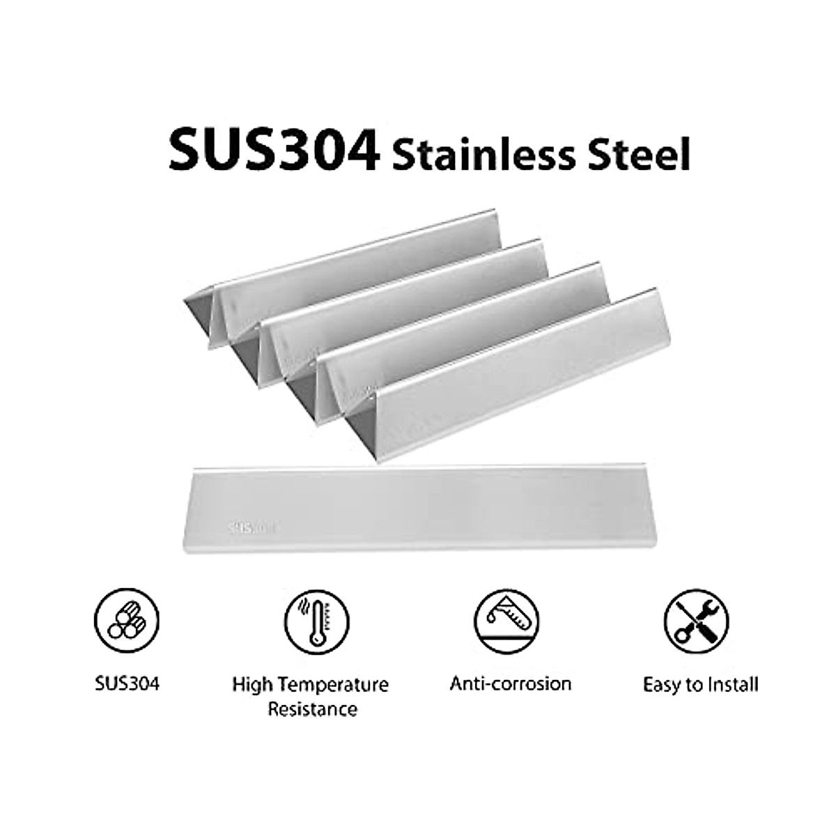 Weber Grill Spirit Replacement Parts, 7636 Weber Spirit Grill Parts 15.3 Inch Flavorizer Bars with 69787 Burner for Weber Spirit I & II 300 Series, Spirit E310 E320 E330 S310 S320 S330